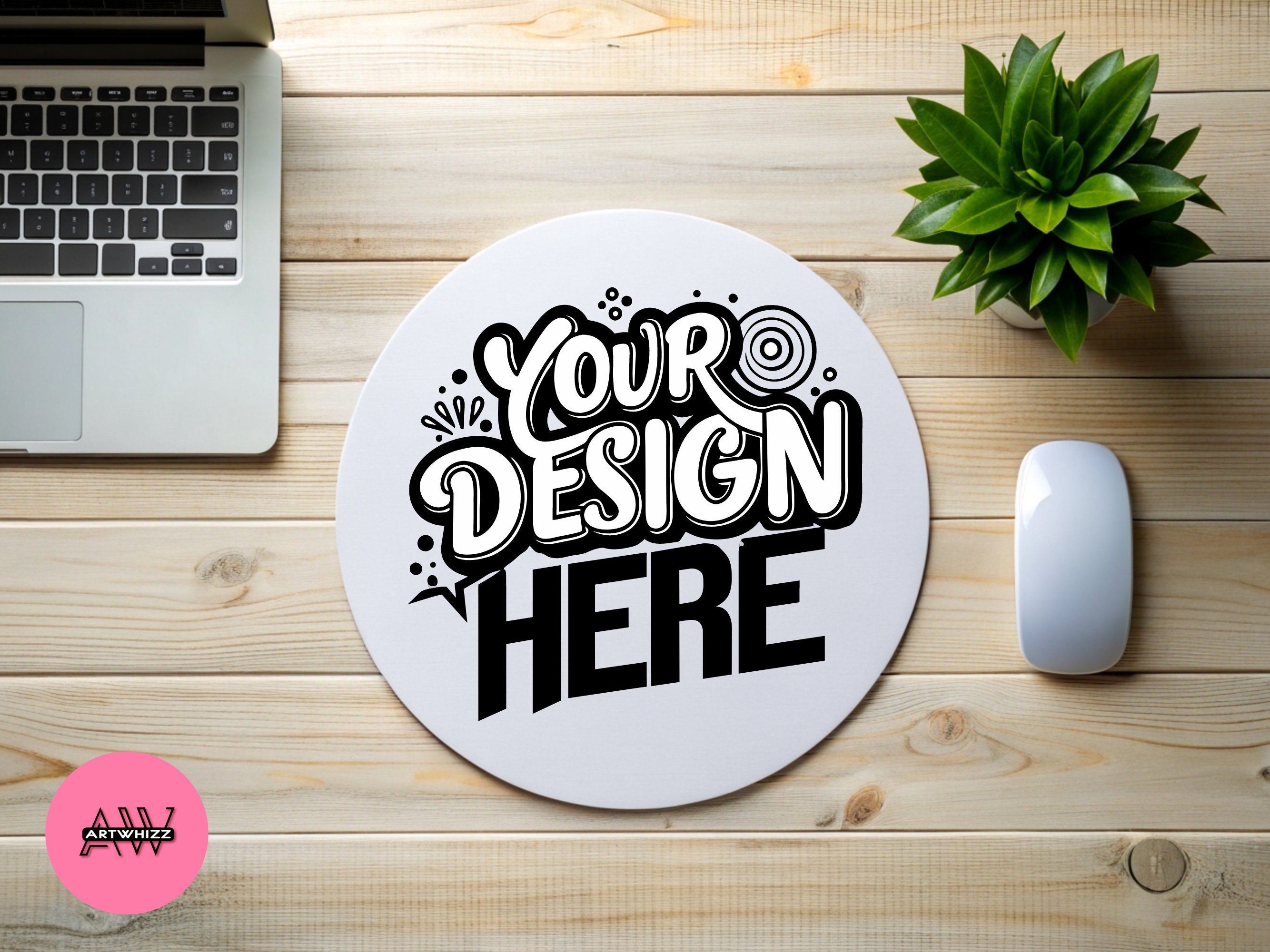 Mousepad Mockup, Round Mousepad Mockup, Sublimation Mousepad, Stock ...