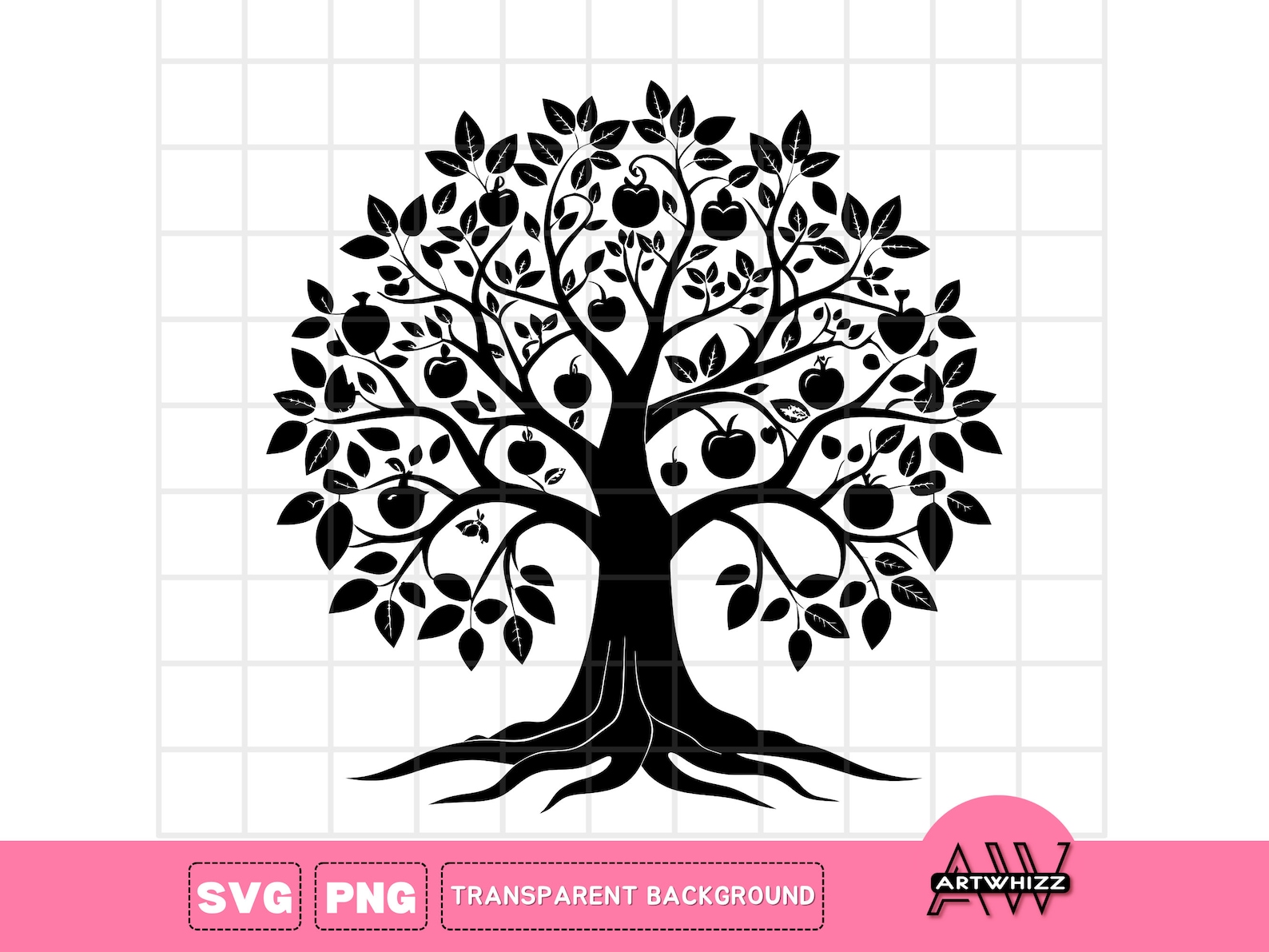Apple Tree SVG, Tree PNG, Svg Cut File, Svg for Tshirts, Cricut File ...