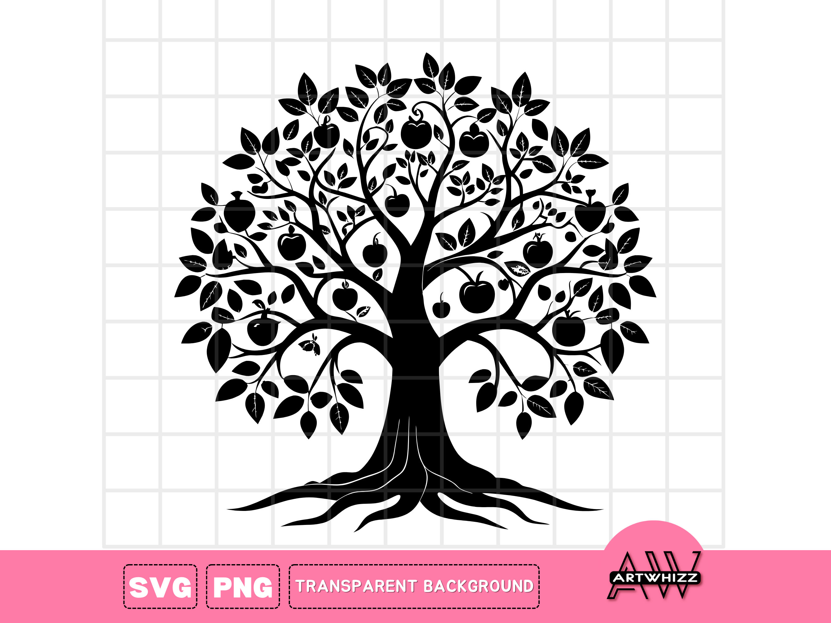 Apple Tree SVG, Tree PNG, Svg Cut File, Svg for Tshirts, Cricut File ...