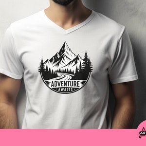 Mountain SVG, Adventure Awaits SVG, Mountain Vector Clipart Svg for T ...