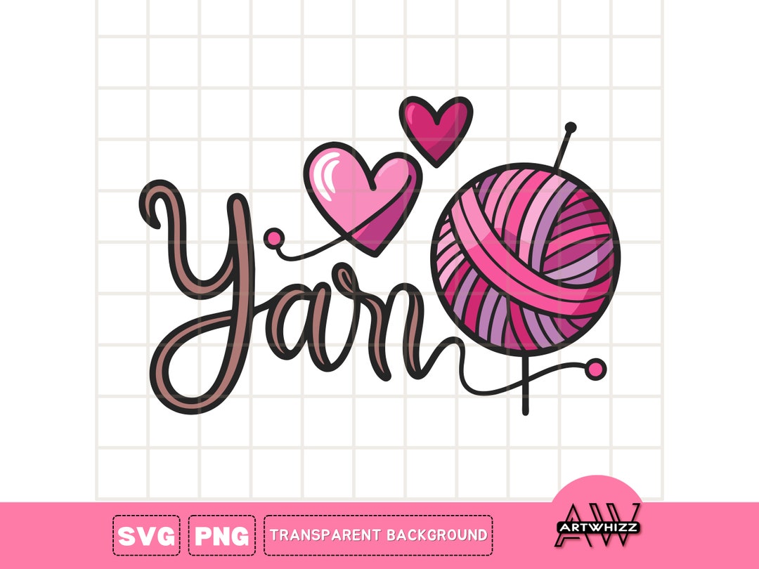 Yarn Heart SVG, Love Yarn SVG, Knitting Yarn Ball Vector Clipart, SVG ...