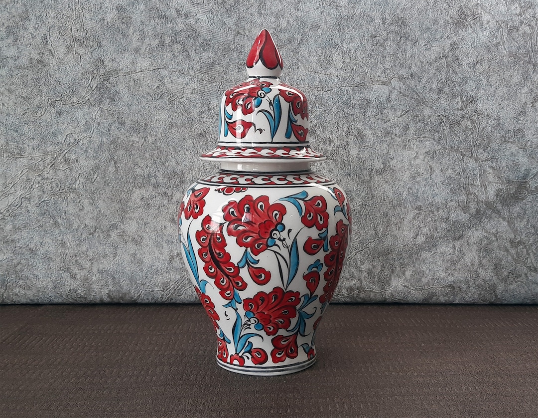 Hand Painted Ceramic Turkish Pottery Shah Jar Ginger Jar 24 Cm of ...