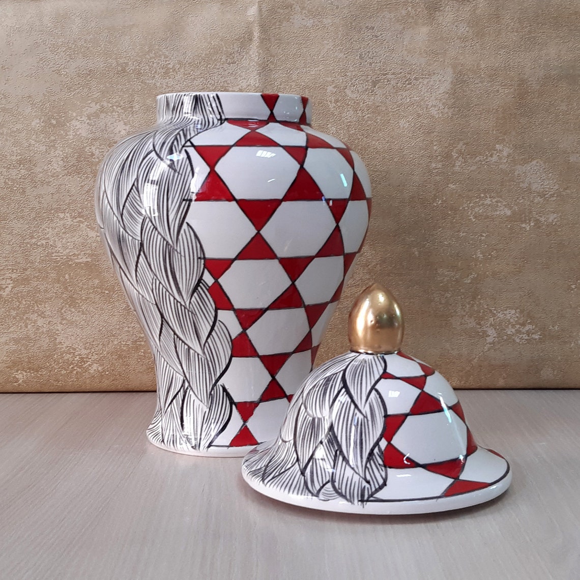 Turkish Hand Painted Ceramic Art Pottery Shah Jar Ginger Jar - Etsy