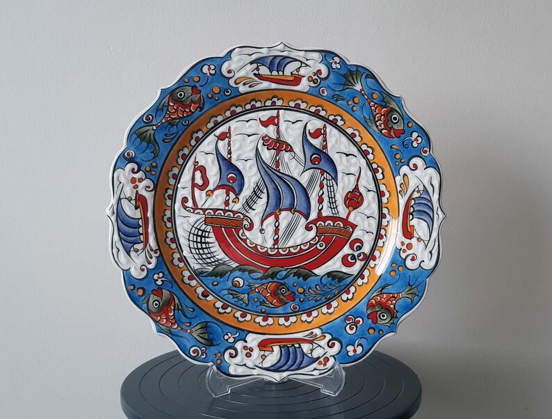 Turkish Hand Painted Ceramic Pottery Handmade Decorative Plate - Etsy