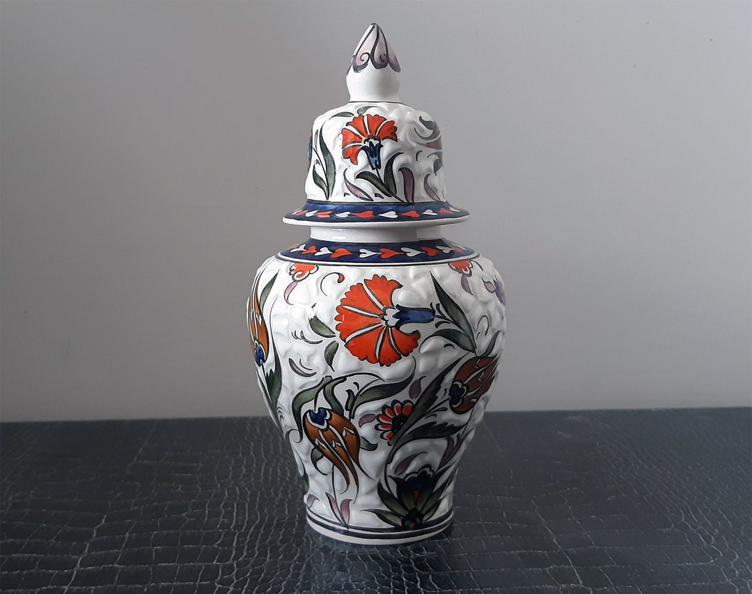 Hand Painted Ceramic Turkish Pottery Shah Jar Ginger Jar 24 Cm of ...