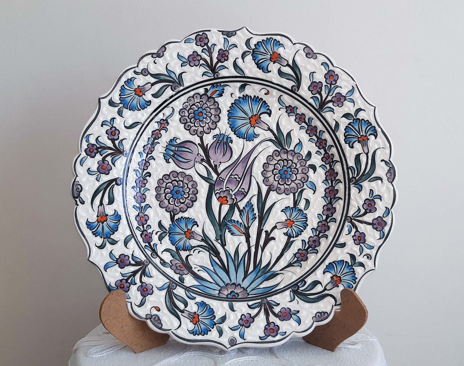 Turkish Hand Painted Ceramic Pottery Handmade Decorative Plate Serving ...