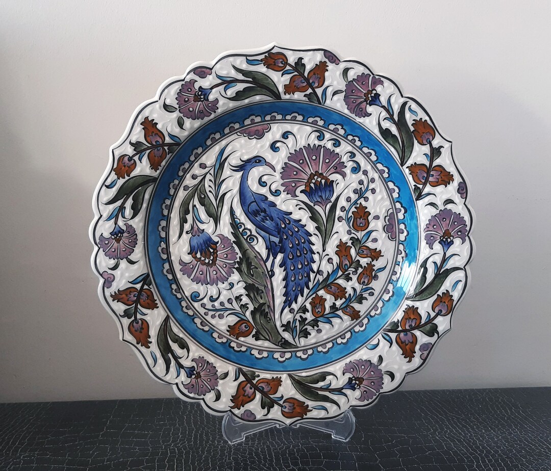 Turkish Hand Painted Ceramic Pottery Handmade Decorative Plate Serving ...