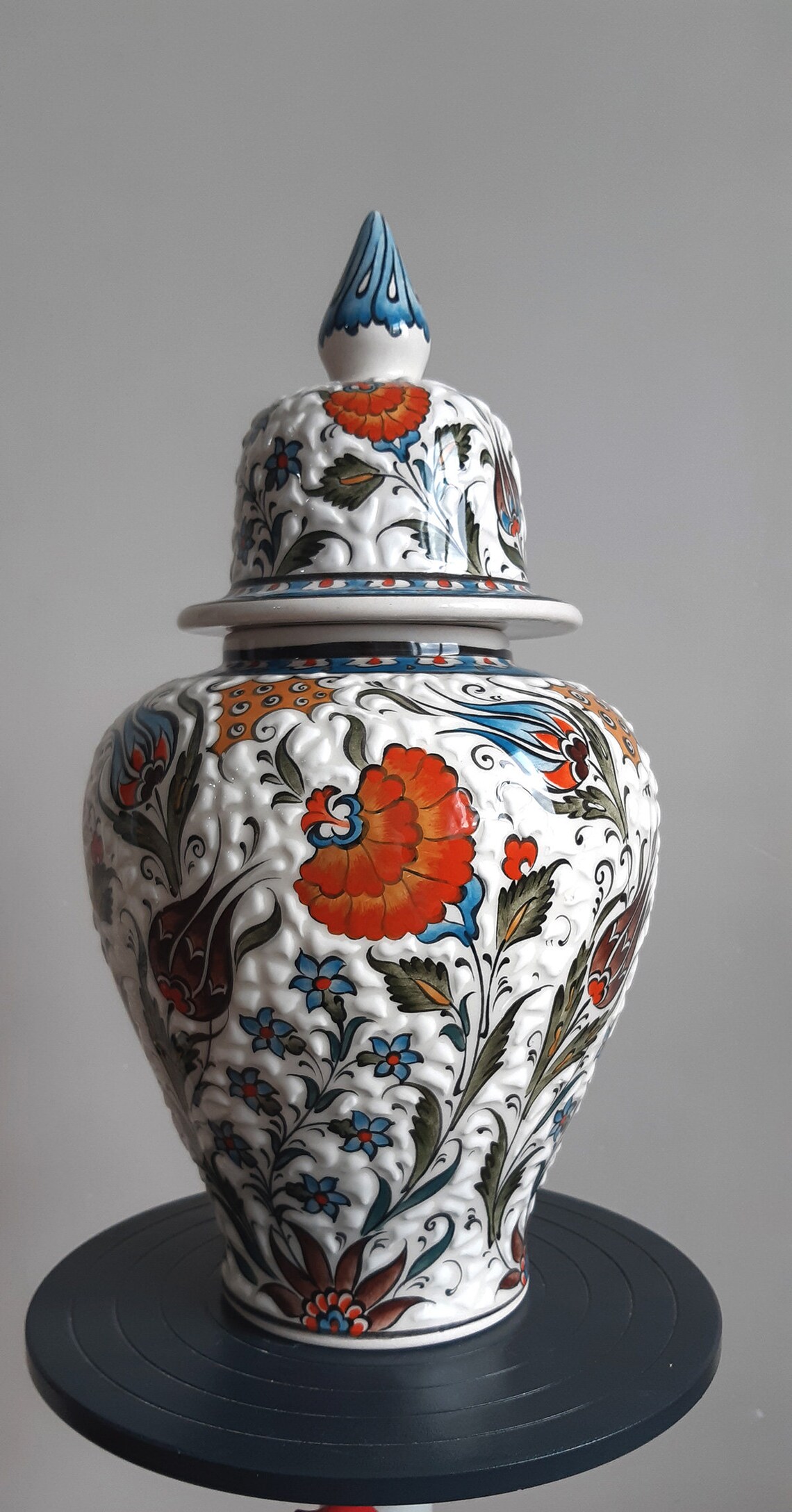 Turkish Hand Painted Ceramic Art Pottery Shah Jar Ginger Jar - Etsy