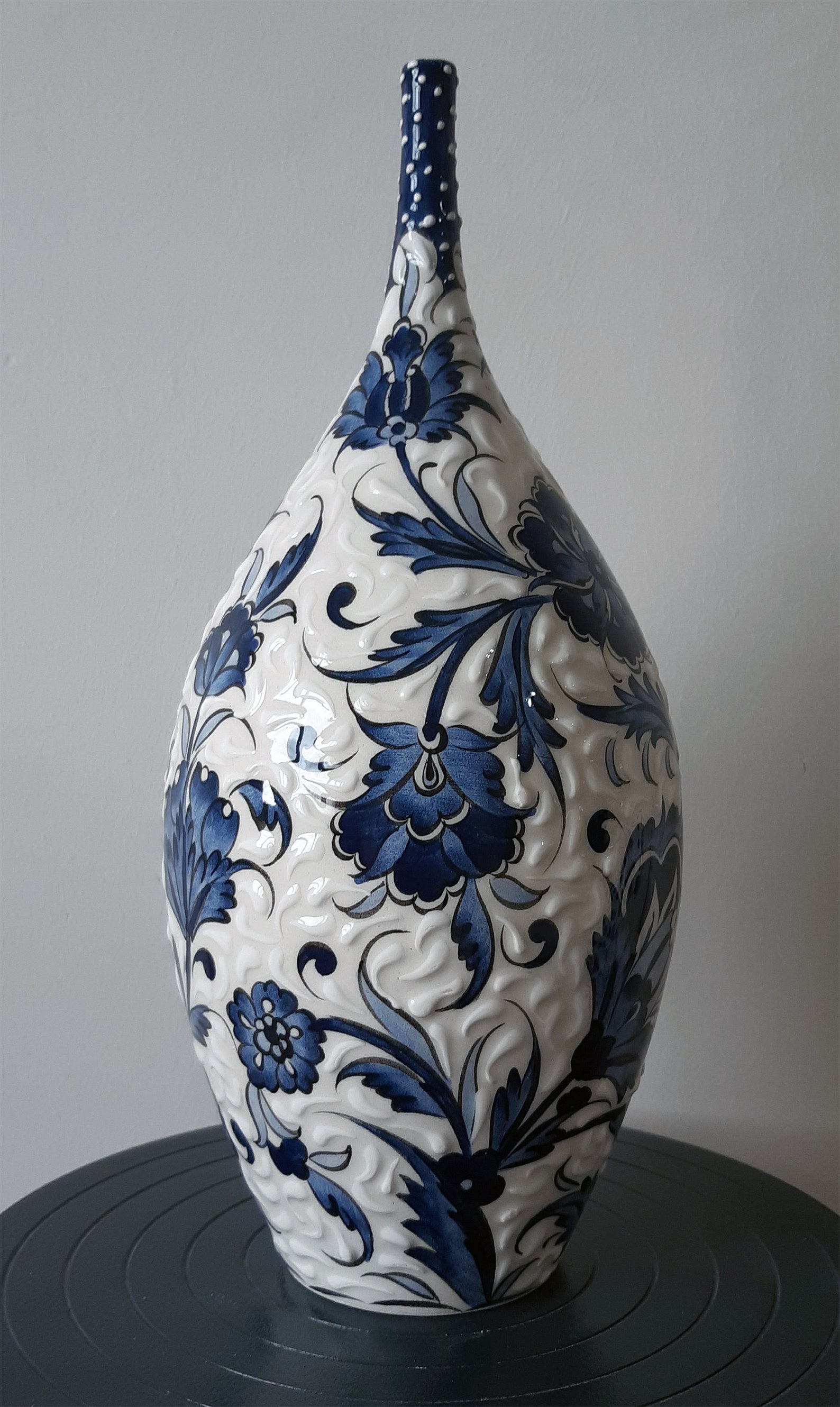 Turkish Hand Crafted Ceramic Pottery Teardrop Bottle 31 Cm of Length ...