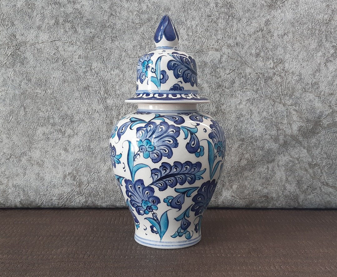 Hand Painted Ceramic Turkish Pottery Shah Jar Ginger Jar 24 Cm of ...