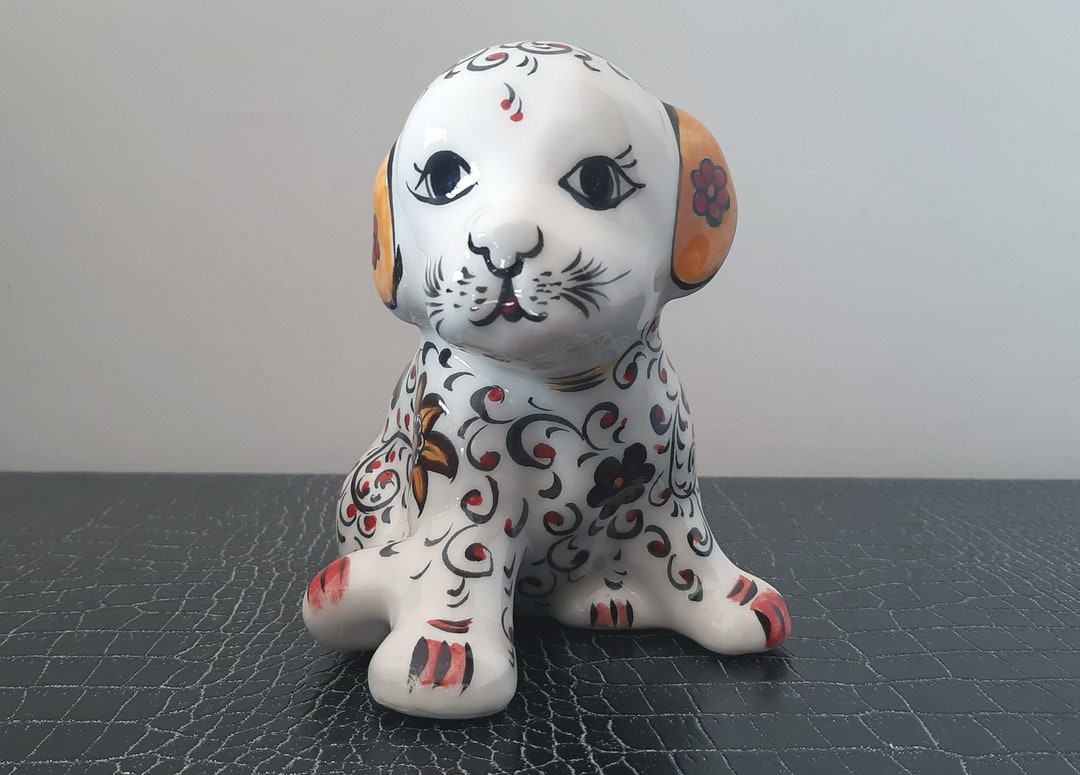 Handmade Ceramic Puppy Trinket, Dog Figurine - Etsy