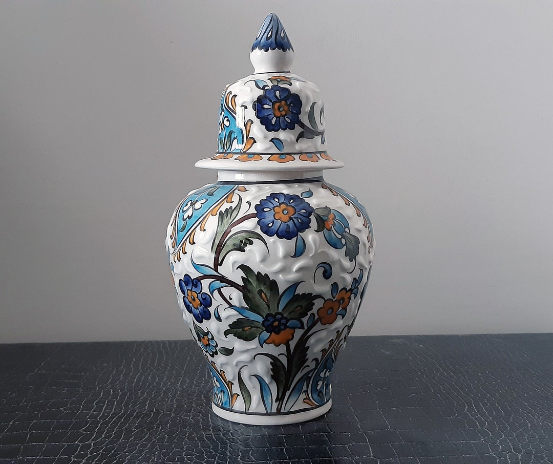 Hand Painted Ceramic Turkish Pottery Shah Jar Ginger Jar 24 Cm of ...