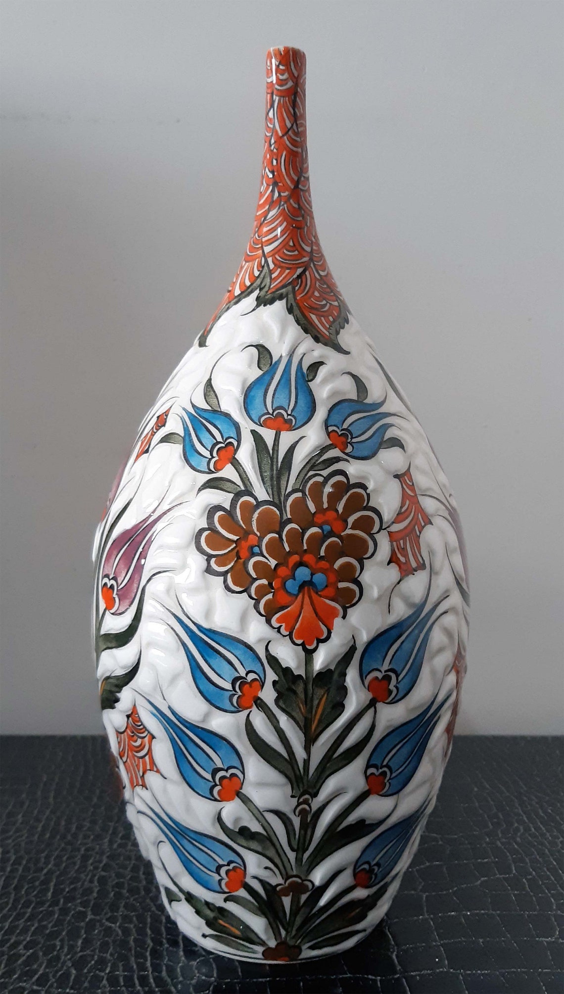Turkish Hand Crafted Ceramic Pottery Teardrop Bottle Vase 31 - Etsy