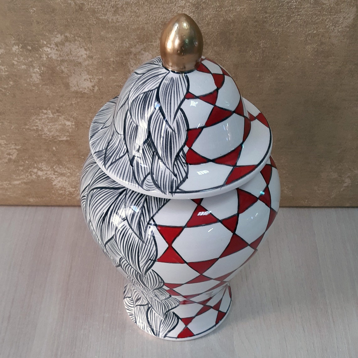 Turkish Hand Painted Ceramic Art Pottery Shah Jar Ginger Jar | Etsy