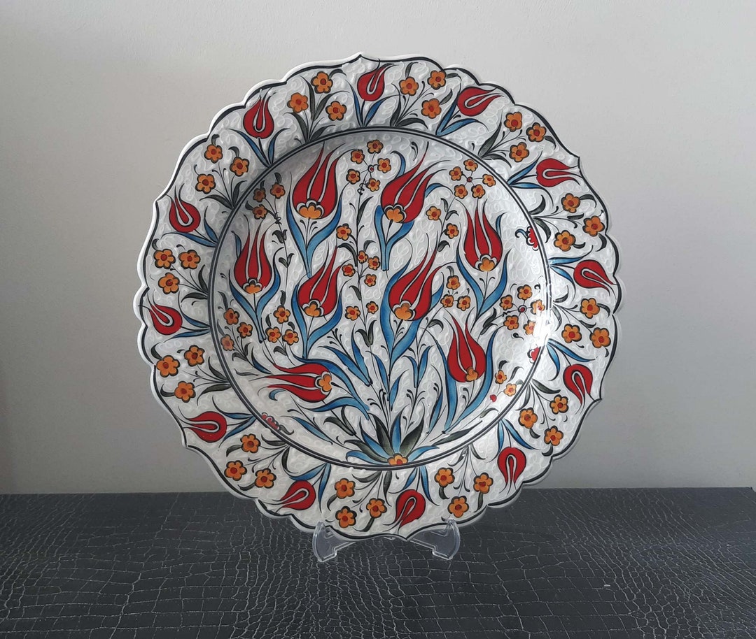 Turkish Hand Painted Ceramic Pottery Handmade Decorative Plate Serving ...