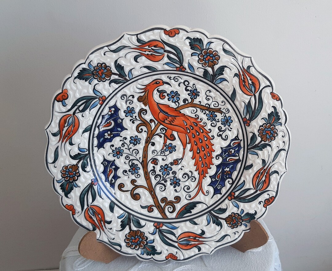 Turkish Hand Crafted Ceramic Pottery Handmade Decorative Plate 26,5 Cm ...
