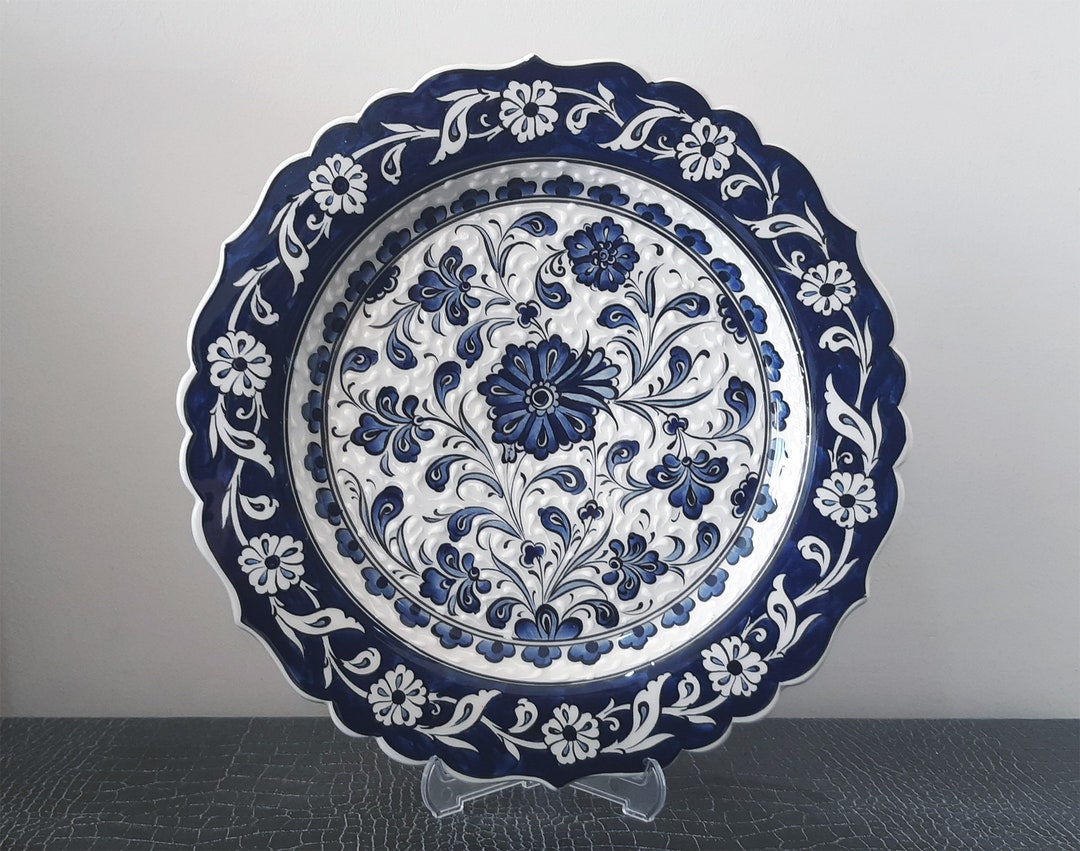 Turkish Hand Painted Ceramic Pottery Handmade Decorative Plate Serving ...