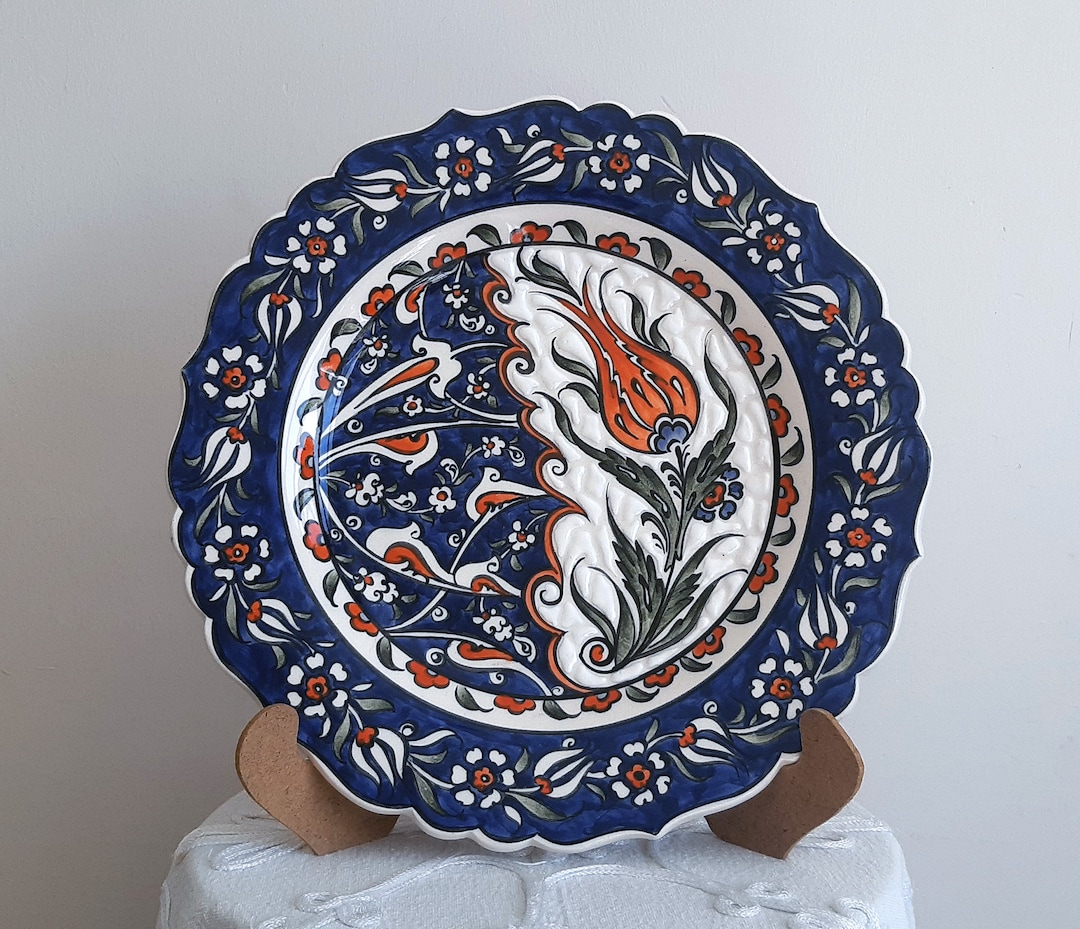 Turkish Hand Crafted Ceramic Pottery Handmade Decorative Plate 26,5 Cm ...