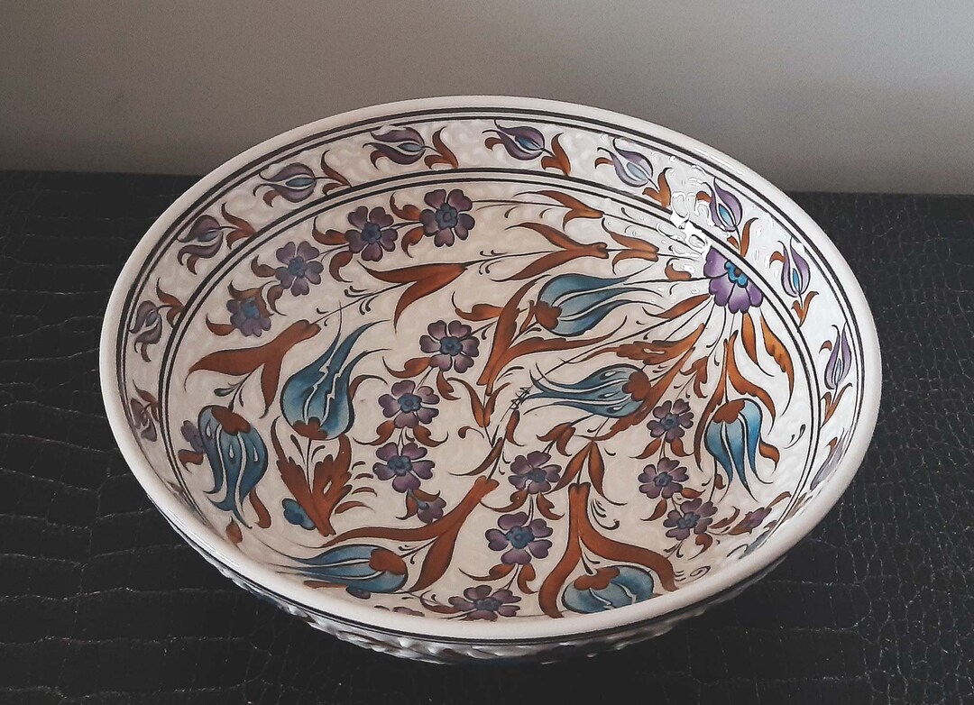 Turkish Handmade Ceramic Pottery Salad Bowl and Oil Bottles - Etsy