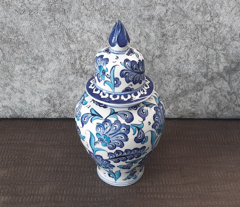 Hand Painted Ceramic Turkish Pottery Shah Jar Ginger Jar 24 Cm of ...