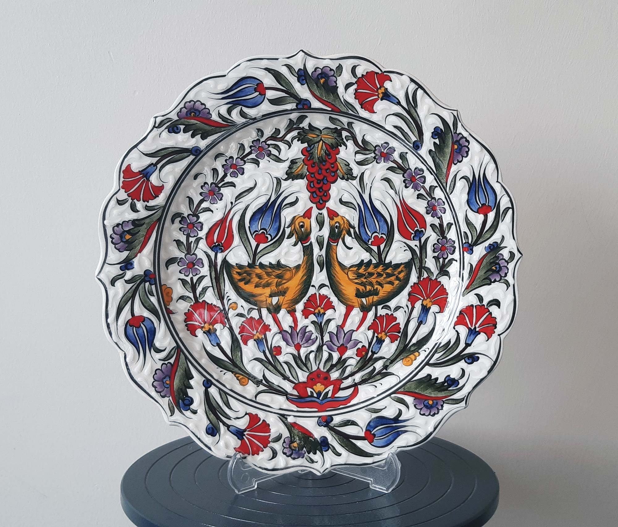 Turkish Hand Painted Ceramic Pottery Handmade Decorative Plate | Etsy