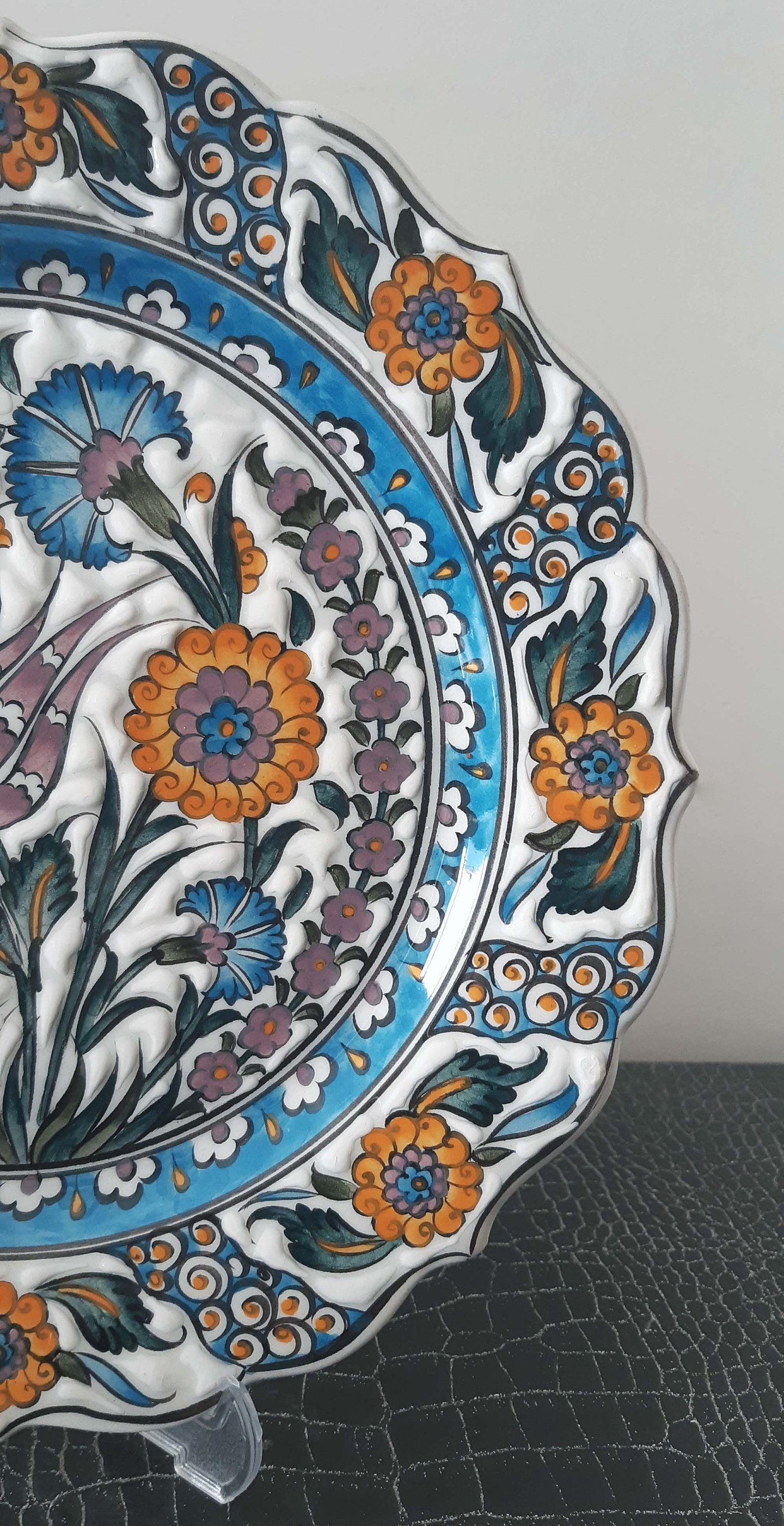 Turkish Hand Painted Ceramic Pottery Handmade Decorative Plate | Etsy