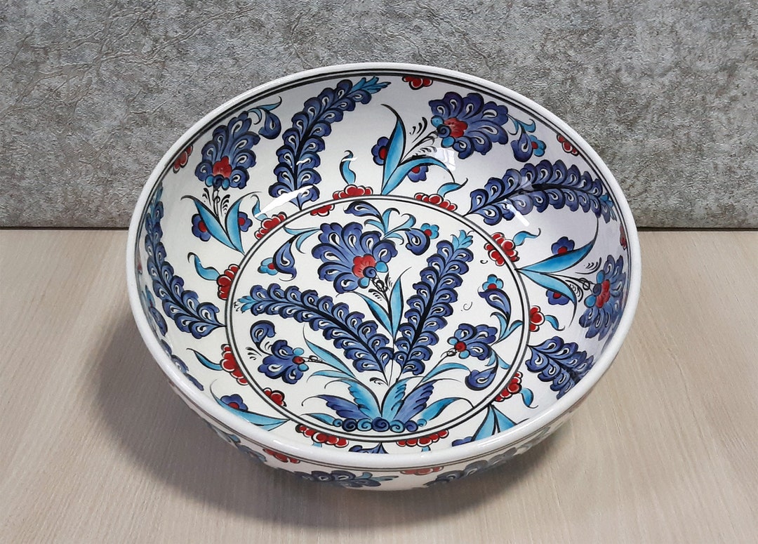Turkish Handmade Ceramic Pottery Fruit Bowl 25 Cm (10") in Diameter ...