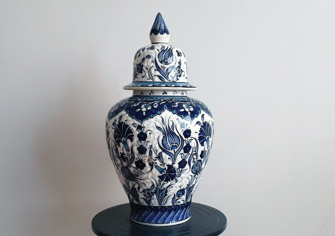 Handmade Ceramic Art Pottery Shah Jar Ginger Jar 40 Cm of Length (15.7 ...
