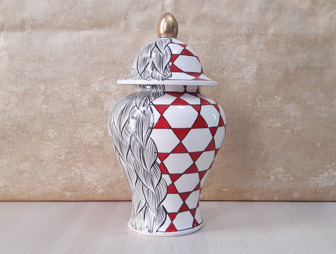 Turkish Hand Painted Ceramic Art Pottery Shah Jar Ginger Jar 31 Cm of ...