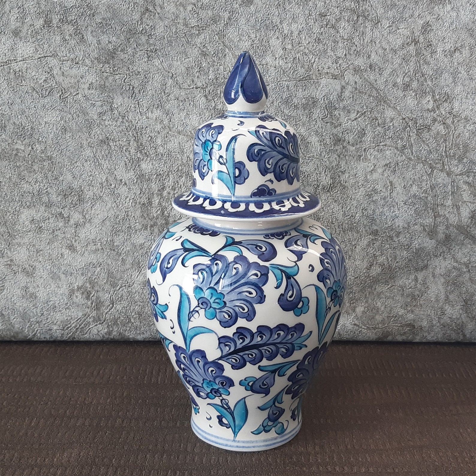 Hand Painted Ceramic Turkish Pottery Shah Jar Ginger Jar 24 Cm of ...
