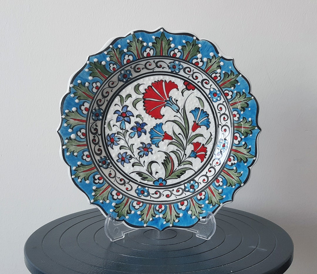 Turkish Hand Painted Ceramic Pottery Handmade Decorative Plate Serving ...