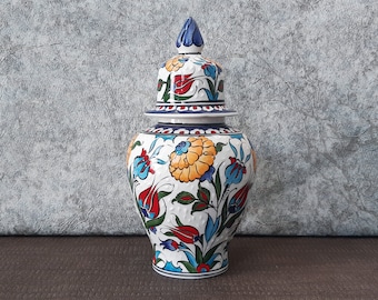 Hand Painted Ceramic Turkish Pottery Shah Jar Ginger Jar 24 Cm | Etsy