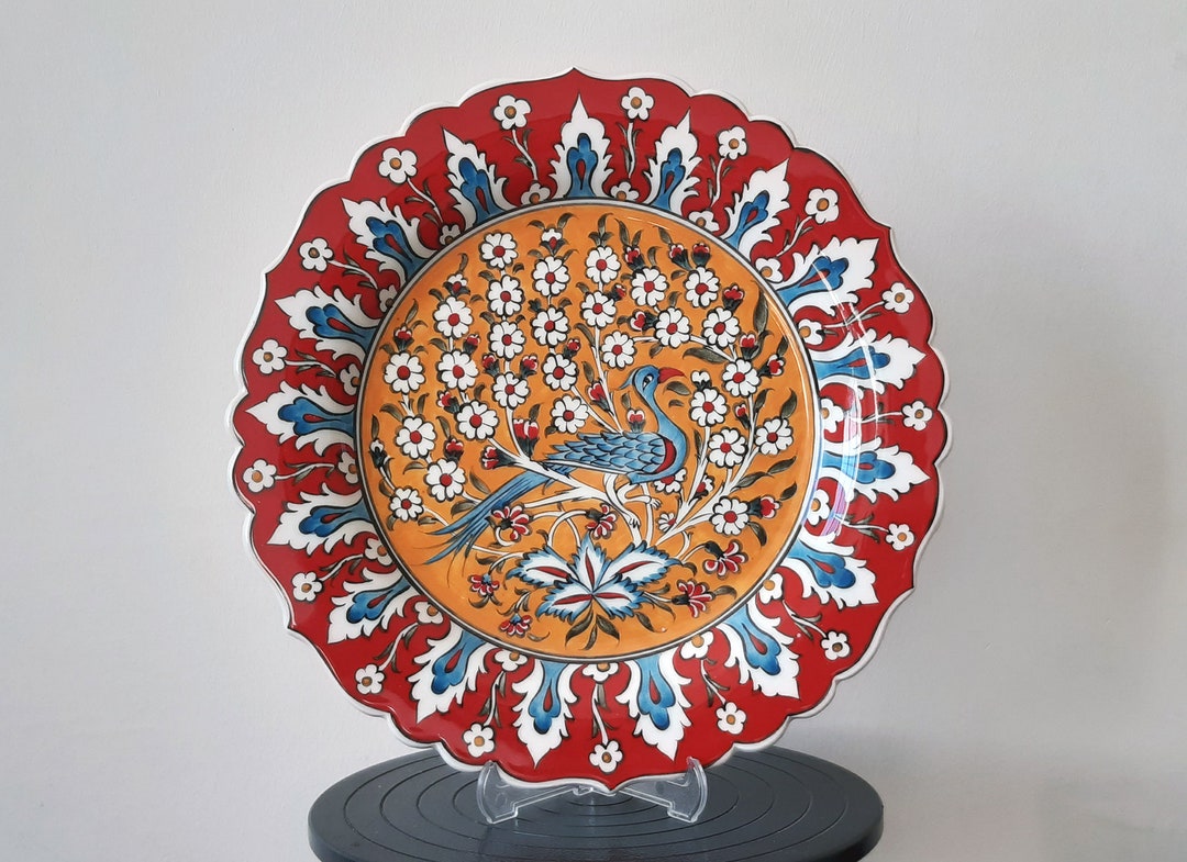 Turkish Hand Painted Ceramic Pottery Handmade Decorative Plate Serving ...