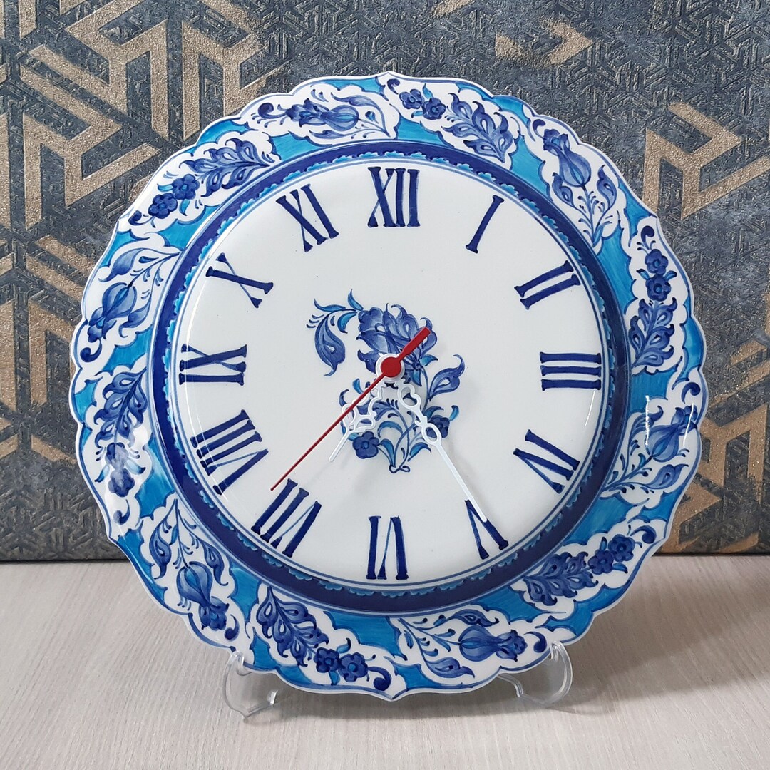 Handmade Ceramic Wall Clock, 32 Cm in Diameter, Wall Decor, Vintage ...