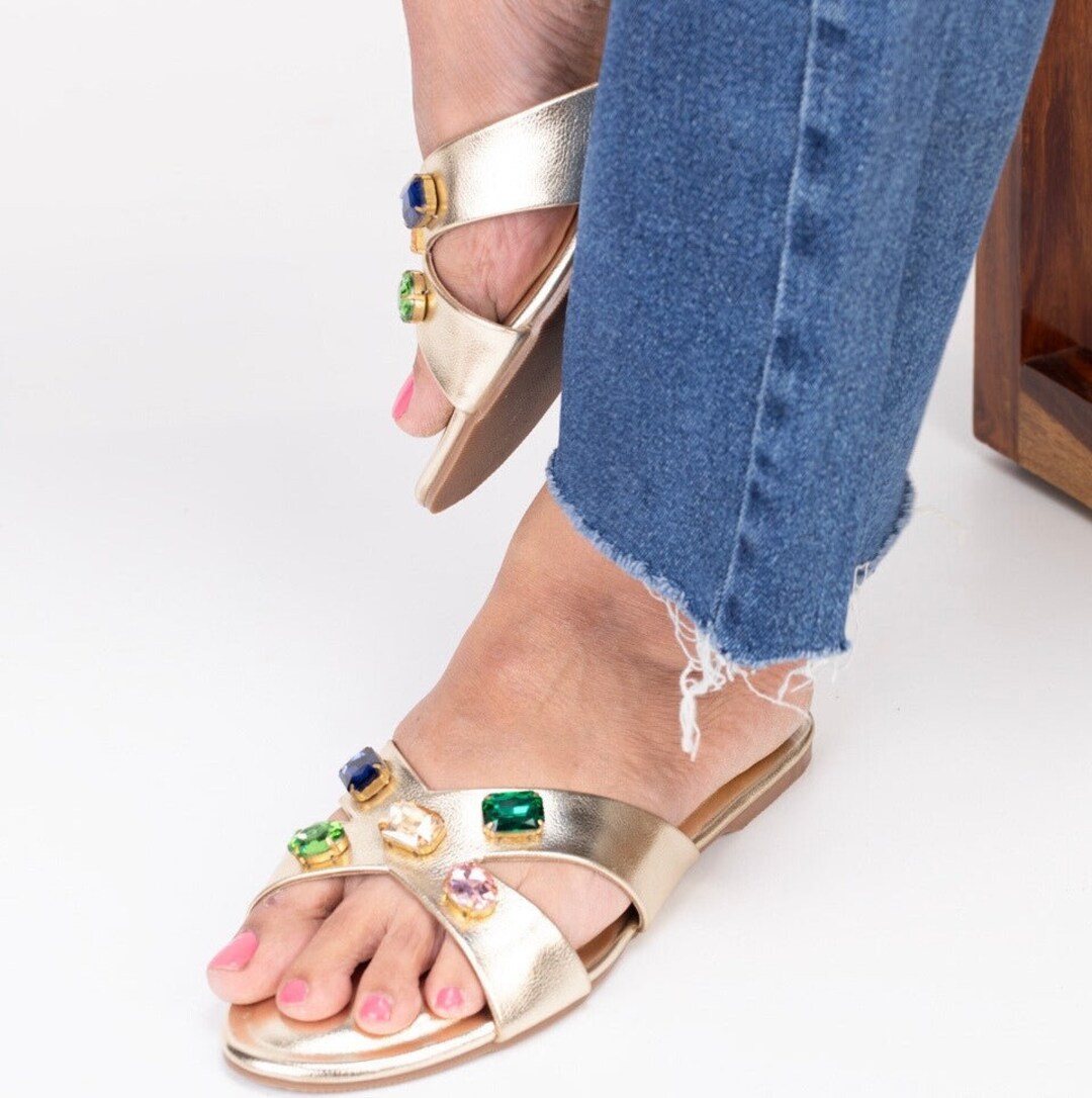 Metallic Gold Diamond Fitting Cross Flats - Etsy