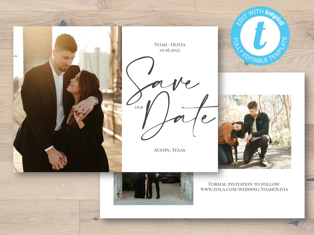 Save Our Date Instant Download, Templett, Fully Editable - Etsy