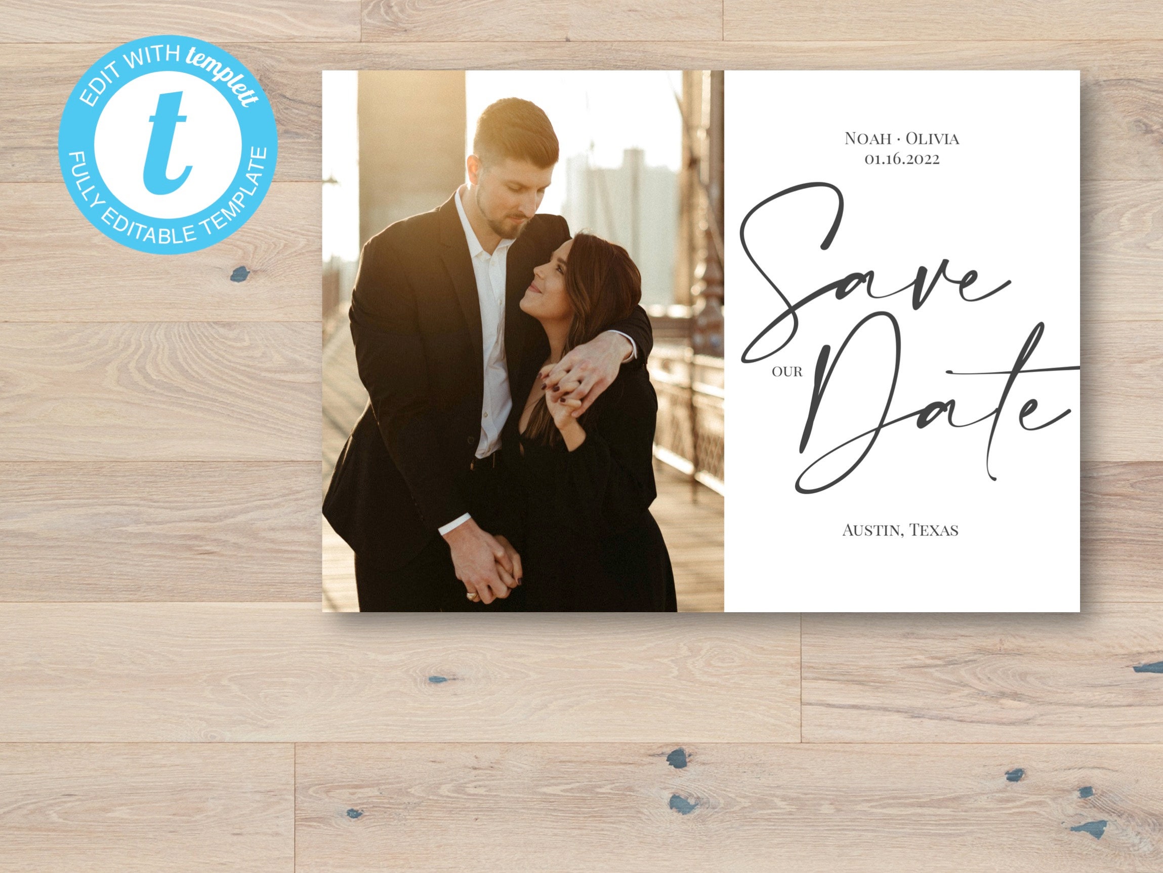 Save Our Date Instant Download, Templett, Fully Editable - Etsy