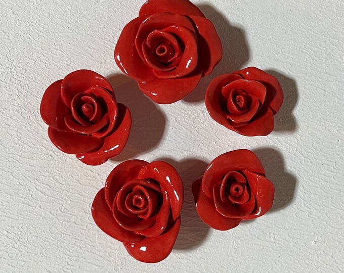 5 Beautiful Ceramic Roses for Mosaic - Etsy