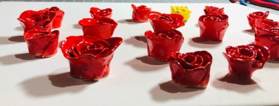 5 Beautiful Ceramic Roses for Mosaic - Etsy