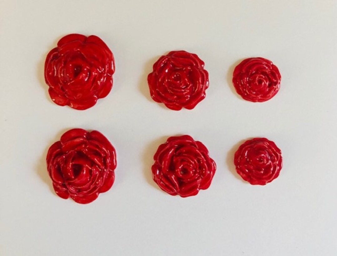 Red, Red Ceramic Rose Tiles - Etsy