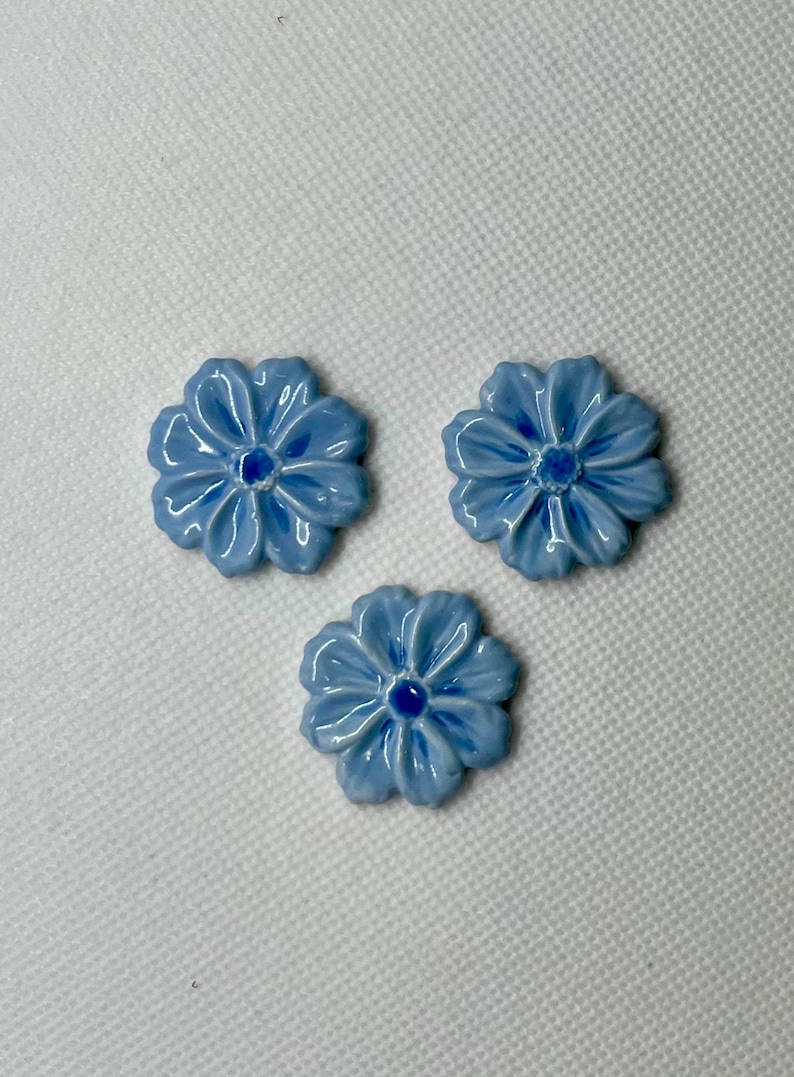 Sweet Blue Ceramic Flowers - Etsy