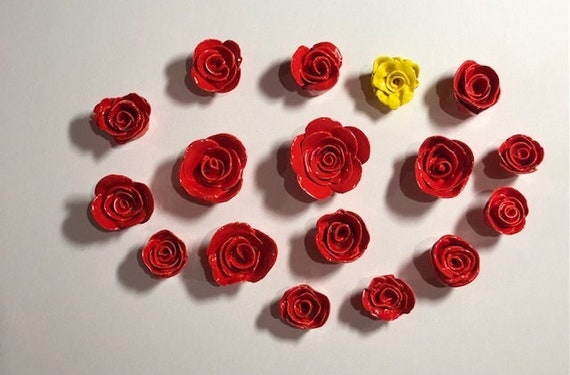 5 Beautiful Ceramic Roses for Mosaic - Etsy