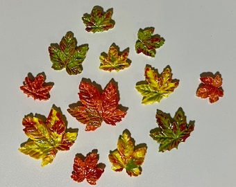 Colorful Ceramic Fall Leaf Dishes Set of 5 Ceramic Pottery Thanksgiving ...