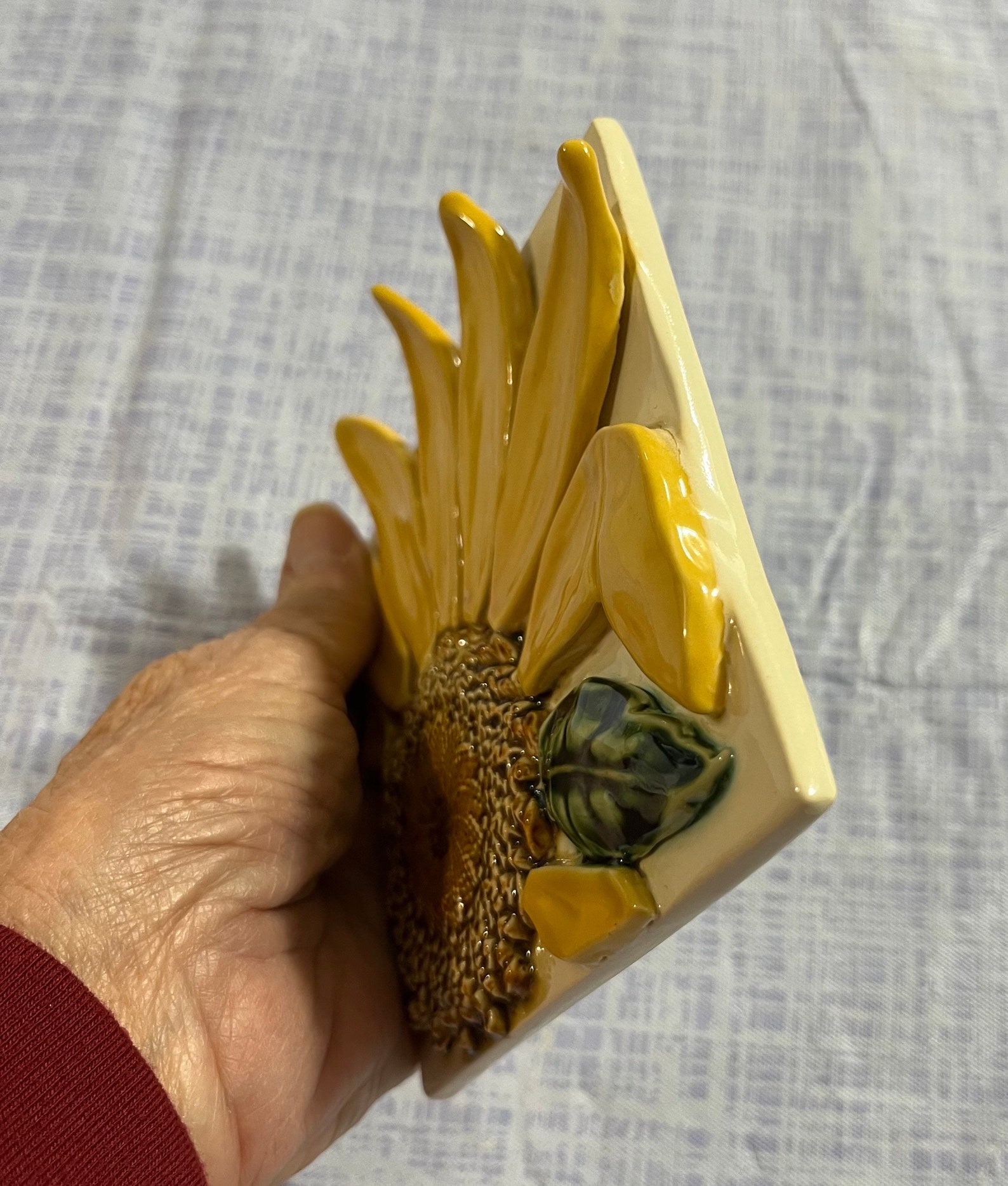 Unique Hand-built Ceramic Sunflower Tile - Etsy