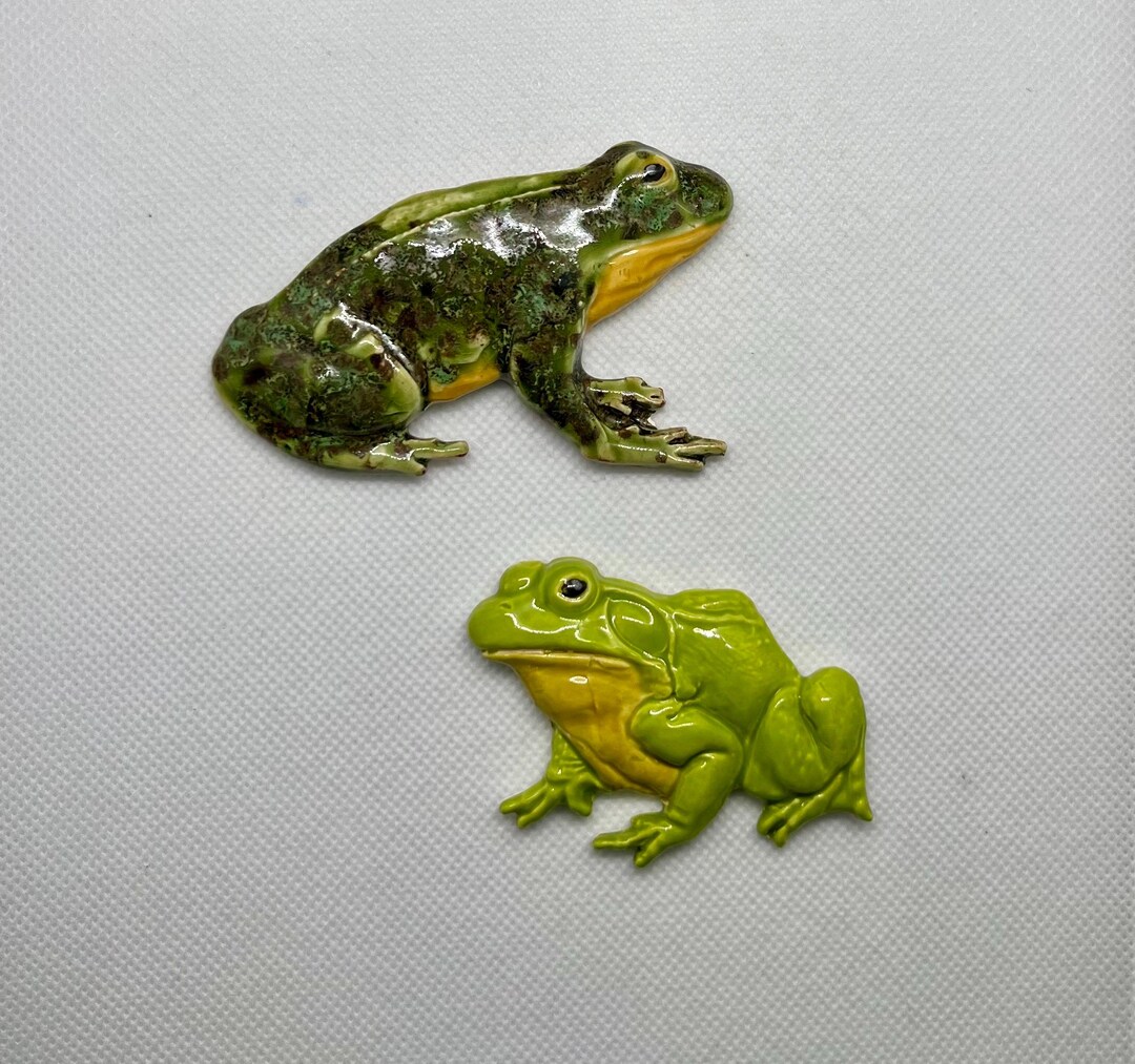Two Ceramic Frog Tiles - Etsy