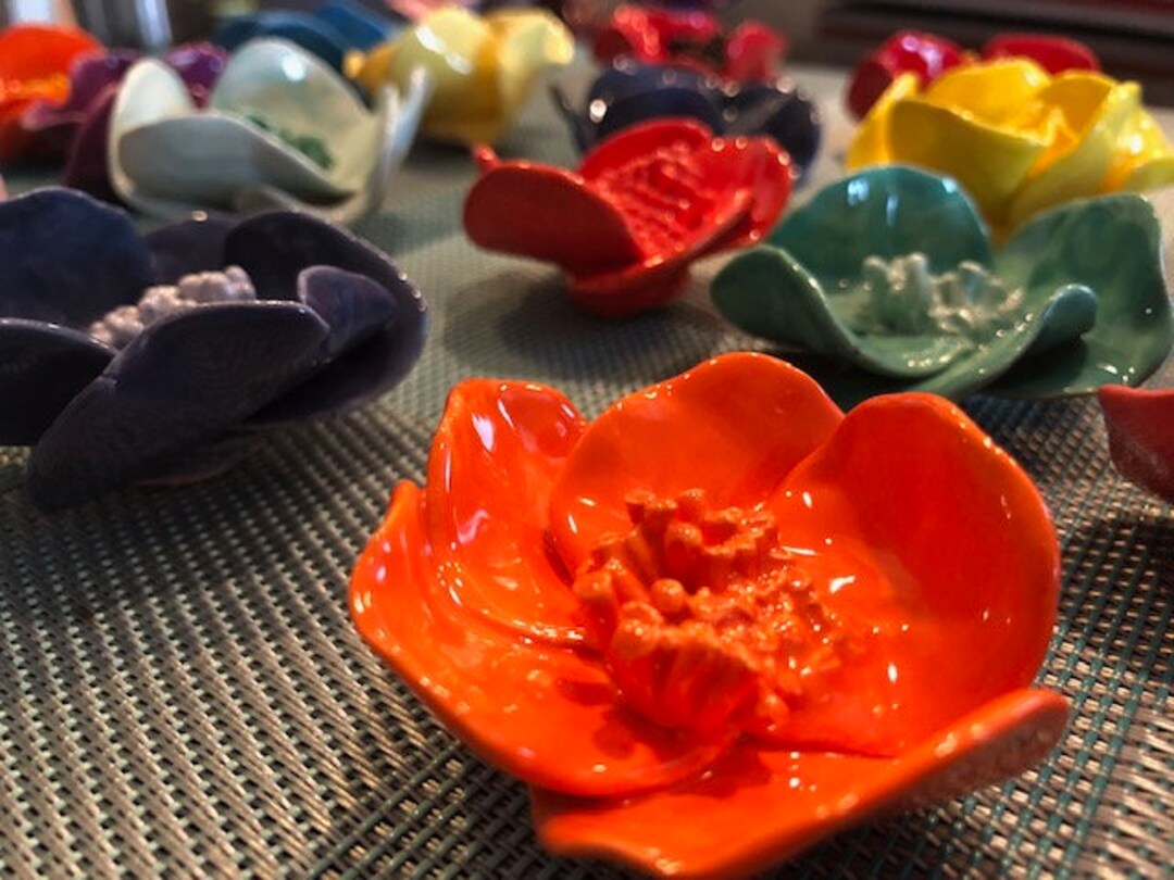 Colorful Ceramic Flowers - Etsy