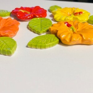 Happy Hibiscus Ceramic Flower Tiles - Etsy