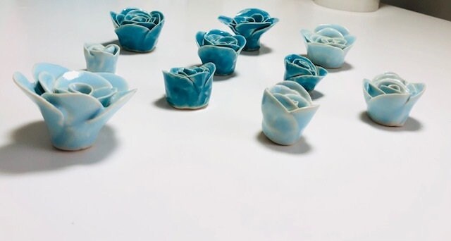 5 Beautiful Ceramic Roses for Mosaic - Etsy UK