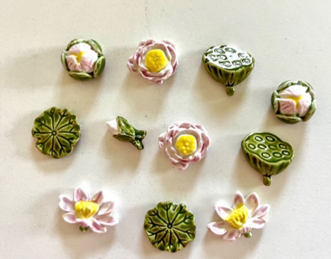 Charming Ceramic Pond Plants (white) - Etsy