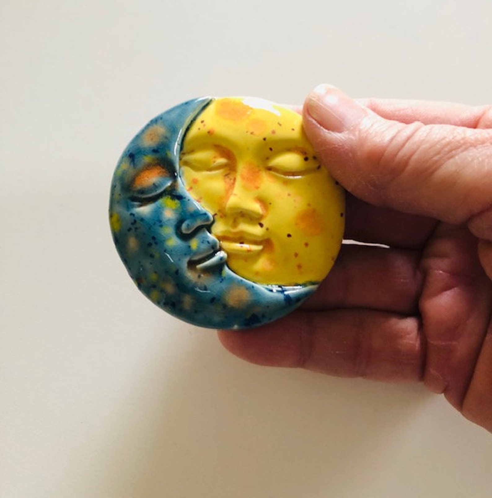 Stunning Sun/moon Ceramic Tile - Etsy